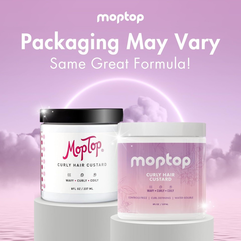 MopTop Curly Hair Custard for Fine, Thick, Wavy, Curly & Kinky-Coily ...