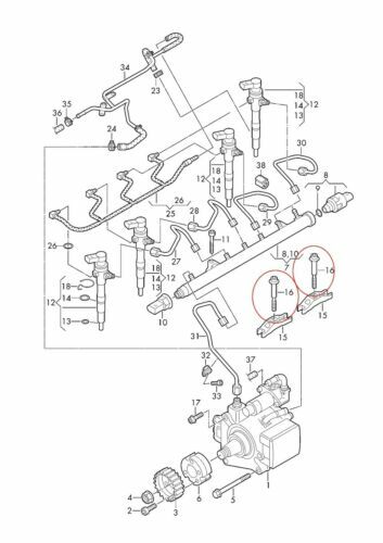 For Audi A1 1.6 TDI Genuine Audi Injector Clamp Bolts Screws WHT003187 ...