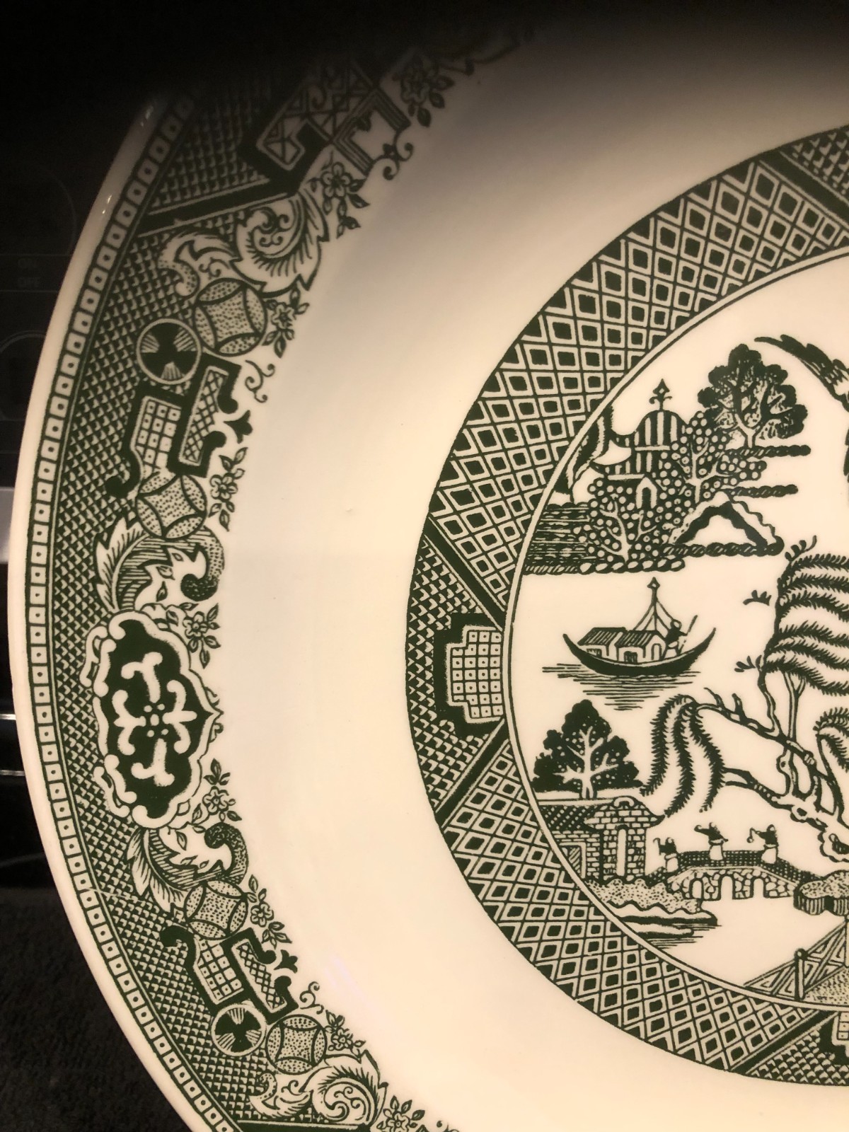 Willow Ware by Royal China Green Willow 12-Inch Chop Plate