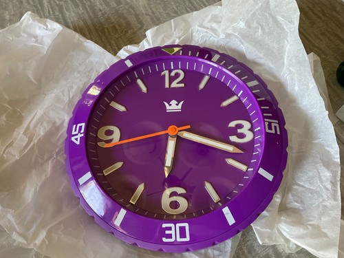 SEMPRE Purple Battery Powered Wall Clock Sweep Movement WORKS PERFECTLY ...