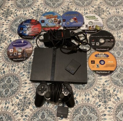 PlayStation 2 (PS2) Slim Console Bundle - Sony - Black - Accessories ...