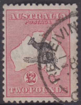 Kangaroo 2 pound stamp 3rd watermark SG45b telegraph puncture repaired ...