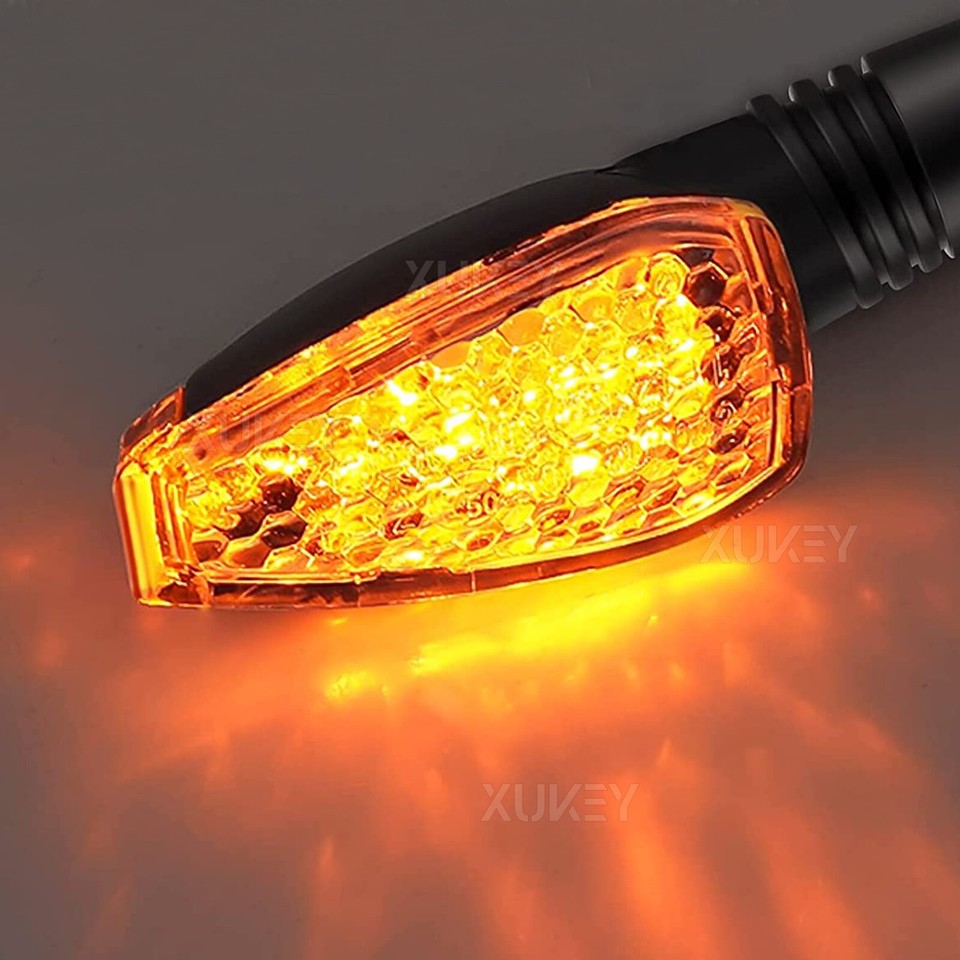 4 Pack Motorcycle Turn Signals Blinker Lights Amber Universal For ...