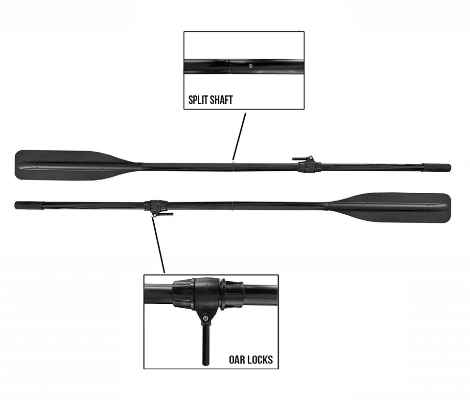 Flat Blade Aluminum Oars with Oar Locks, Detachable | eBay