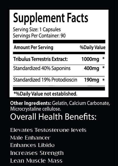 Female Stamina Tribulus Terrestris 1000mg 40% Steroidal Saponins (2B ...