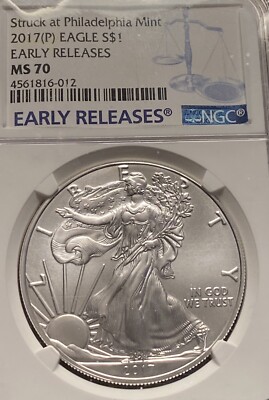 $1 2017 (P) Silver Eagle NGC MS70 Early Release Low Pop 478 | eBay