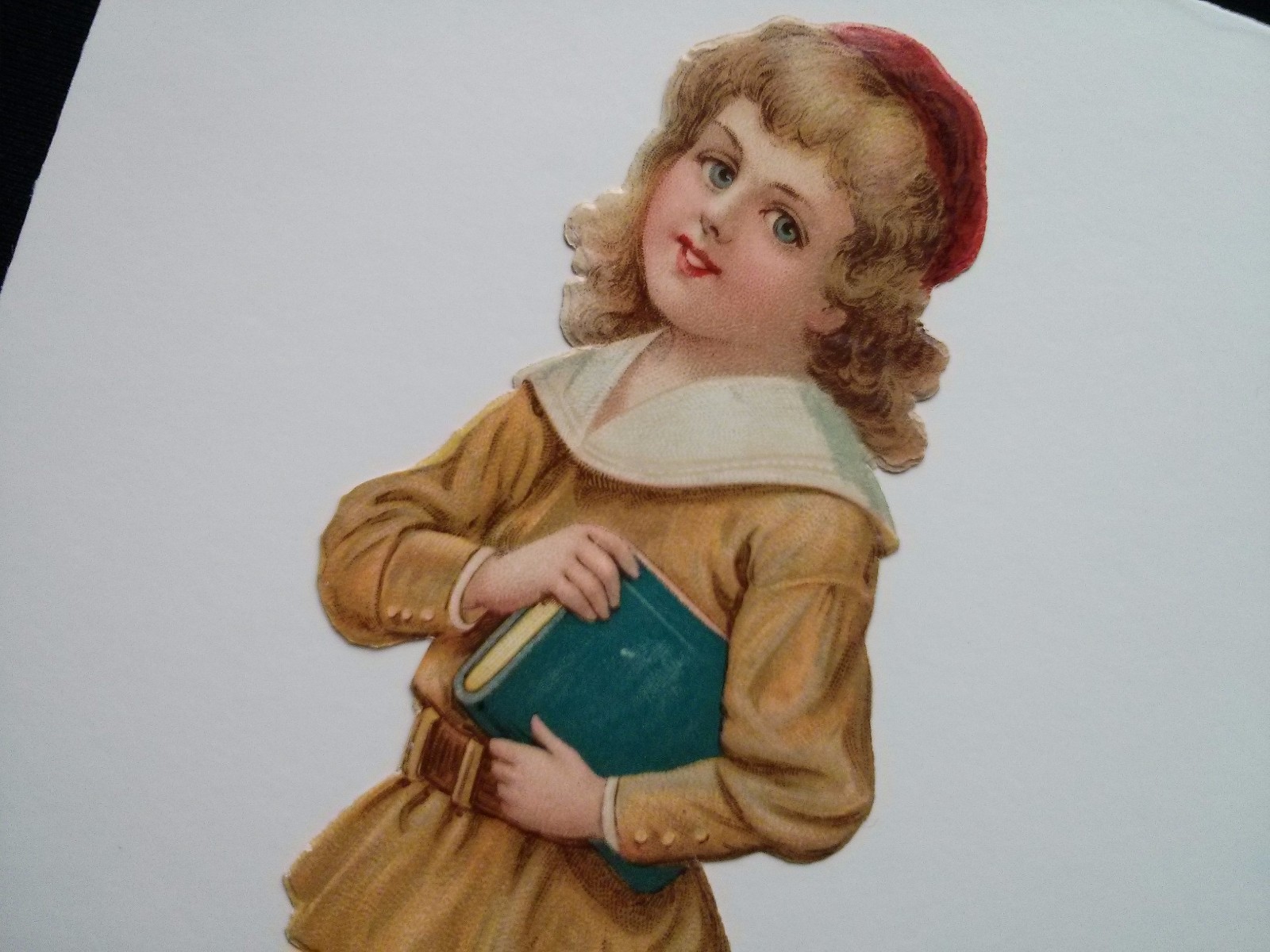 #Original 1800's Victorian School Boy w/Book Die Cut Paper 2 x 6.75" | eBay