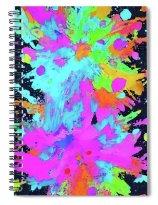 Color Splat Spiral Notebook Blank Notebook Lined Journal 8 X 6 Notebook ...