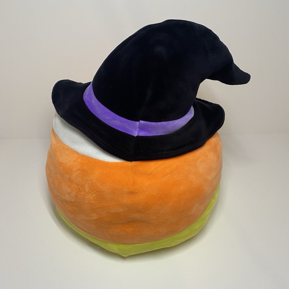 Squishmallow Cannon Candy Corn Witch Hat 12" Orange Yellow Stuffed ...
