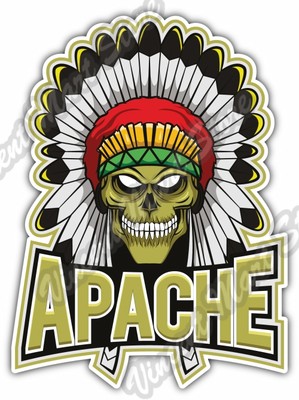 Indian Chief Head Skull Apache Angry Native Car Bumper Vinyl Sticker ...