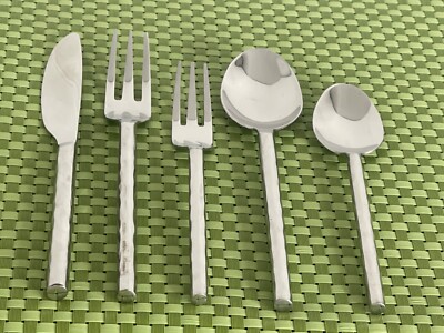 Pier 1 PII16 Stainless Hammered Wavy Handle Caldera Flatware SMART ...