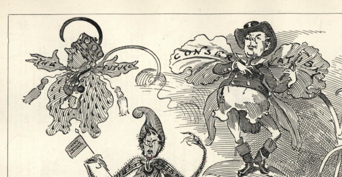 Rare 1894 British Cartoon JOSEPH CHAMBERLAIN SATIRIZED - Wm. Harcourt ...