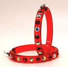 E166 Chunky red Lucite Acrylic wide Hoop red & ab Latch Back Fashion ...