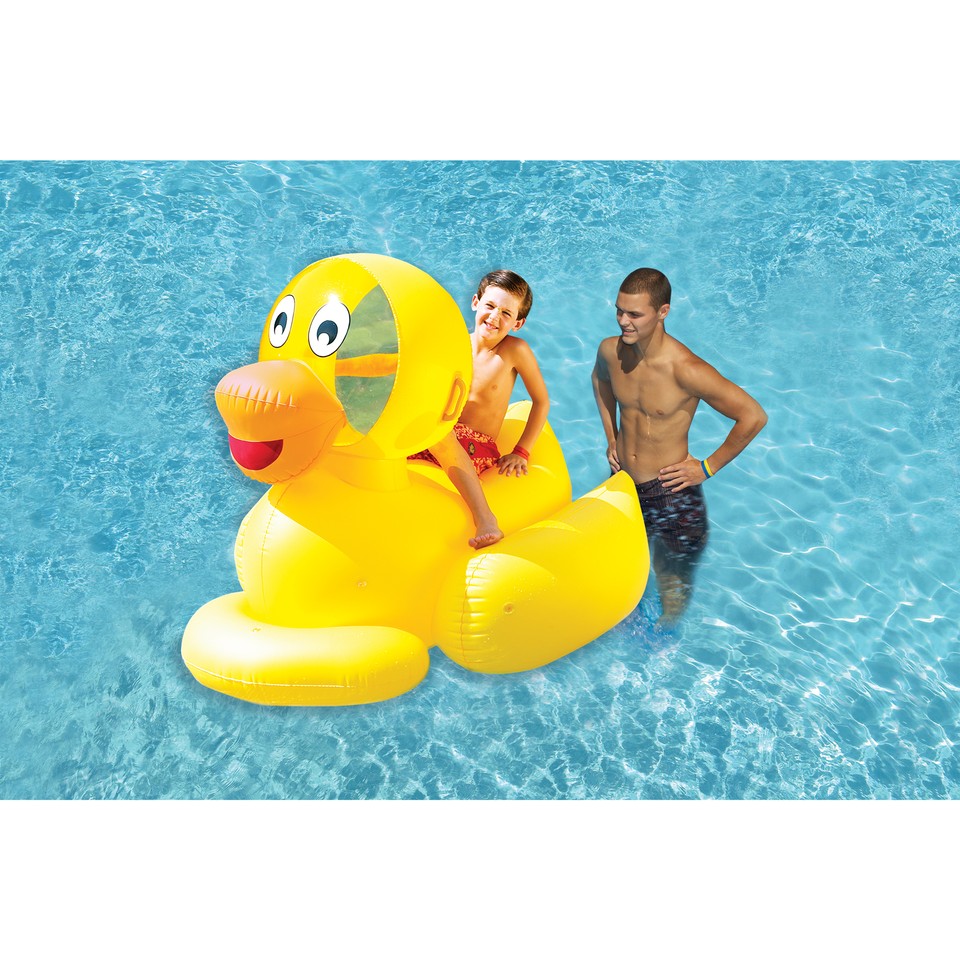 Swimline: Giant Ducky Ride-On, Pool Float, Yellow, 190lb Capacity, Kids ...