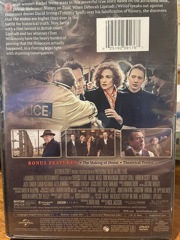 Denial DVD 2016 drama movie Holocaust trial Rachel Weisz, Timothy Spall ...