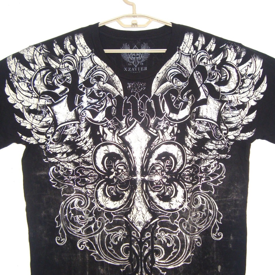 XAVR Xzavier 'Retribution' Black Metallic Y2K Streetwear Shirt Men's ...