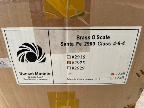 Sunset Models Brass O Scale Santa Fe 2900 Class 4-8-4 #2925 | eBay