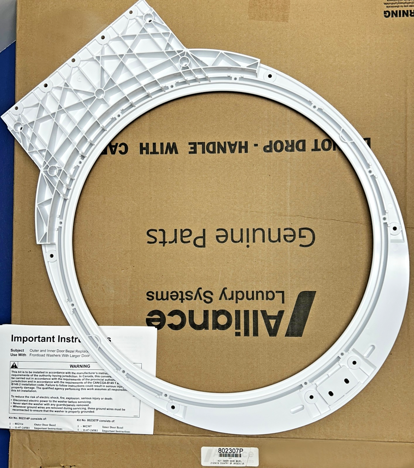 NEW GENUINE OEM SPEED QUEEN 802307P, 808095 WASHER INNER DOOR BEZEL ...