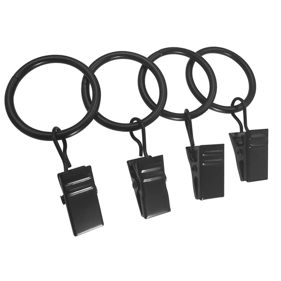 100 Pack Metal Curtain Rings With Clips Drapery Clips With Rings Drapes ...