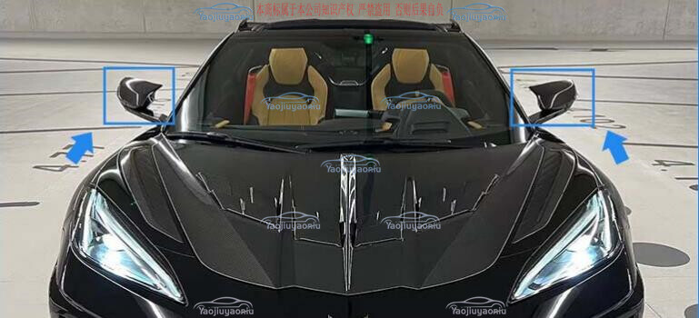 For 2020-25 Corvette C8 Z06 Z51 Gloss Black ox Horn Rear View Mirror ...