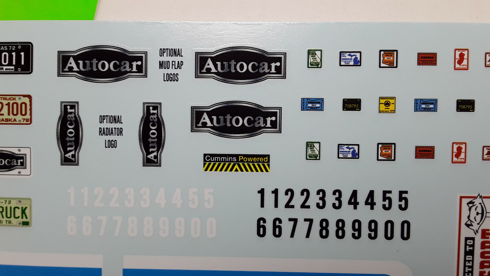 Autocar A64B 1/25 DC-9964B waterslide decal sheet hauling Co license ...