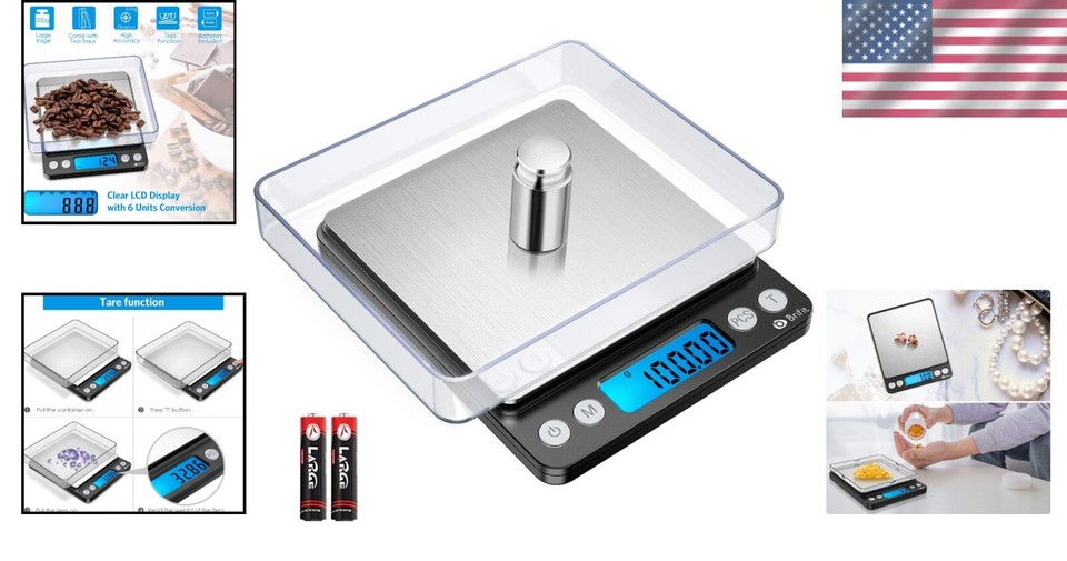 Stylish 500g Digital Scale for Jewelry and Cooking - Backlit LCD & Tare ...
