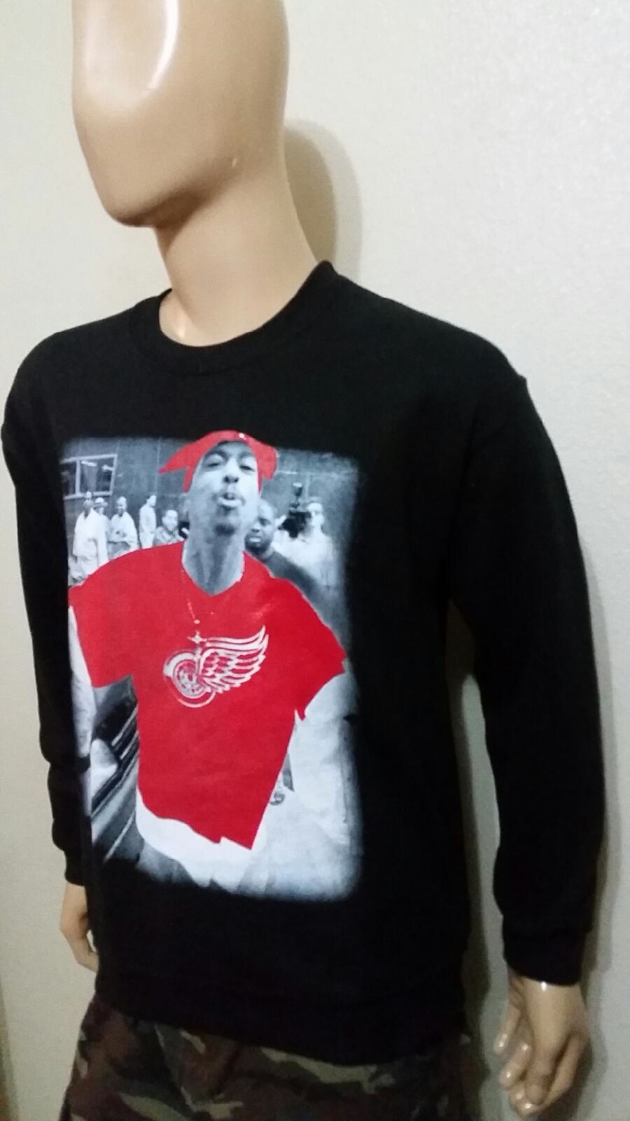 2PAC RED WINGS Black CREWNECK SWEATSHIRT NWA HIP HOP TUPAC SHAKUR | eBay