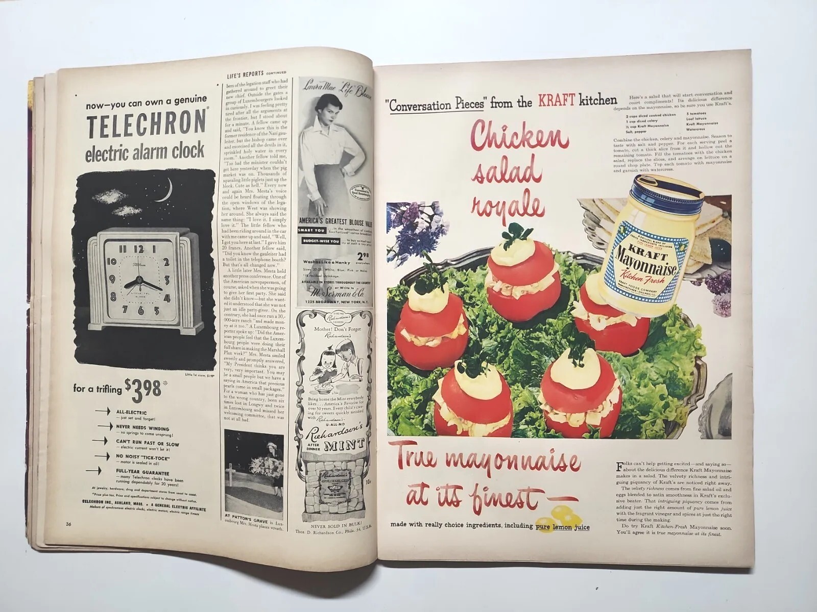 1949 Life Magazine Sept. 12, Marshal Tito / Defied Kremlin - Great Ads ...