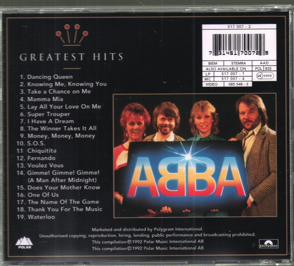 ABBA GOLD CD 19 track CD. bronzing to upper surface of disc (5170072 ...