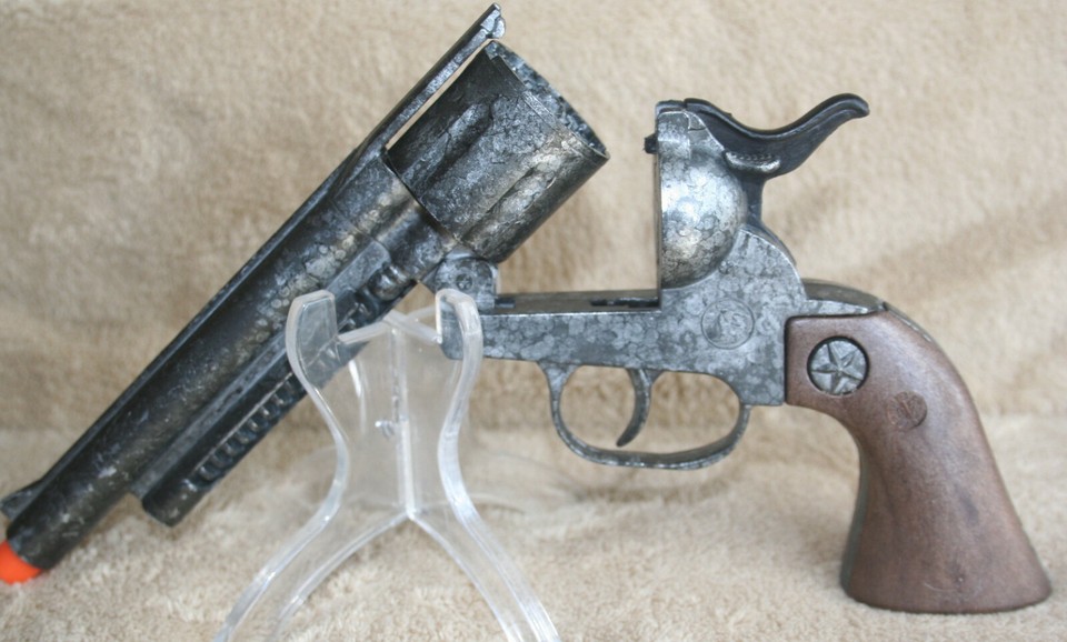 Cap Gun Revolver Die Cast Pistol 12 shot Gunmetal Grey Toy Cap Gun | eBay