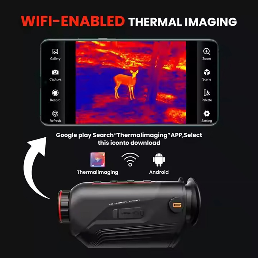 G210 Thermal Night Vision Handheld Monocular 2x - 4x Zoom WiFi ...