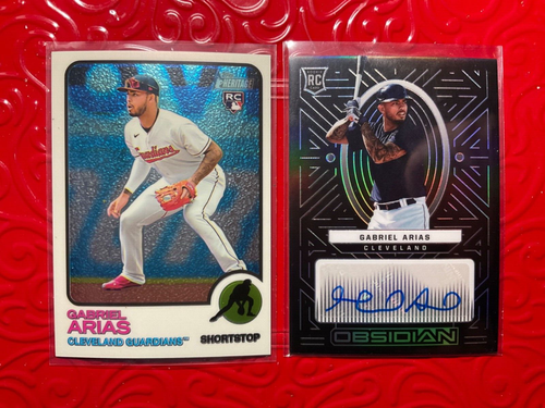 GABRIEL ARIAS 2022 Topps Heritage /999 & Obsidian AUTO 2 CARD LOT ...