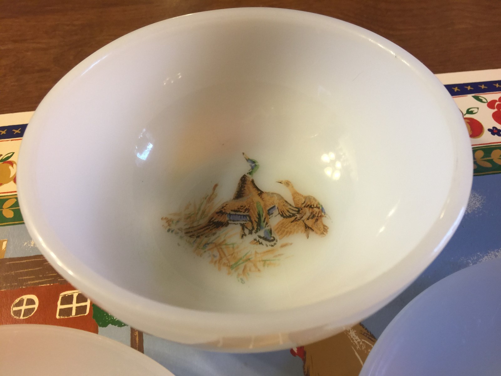 Vintage Fire King Mallard Duck/Ruffed Grouse Saucer Dessert Plate/Bowl ...