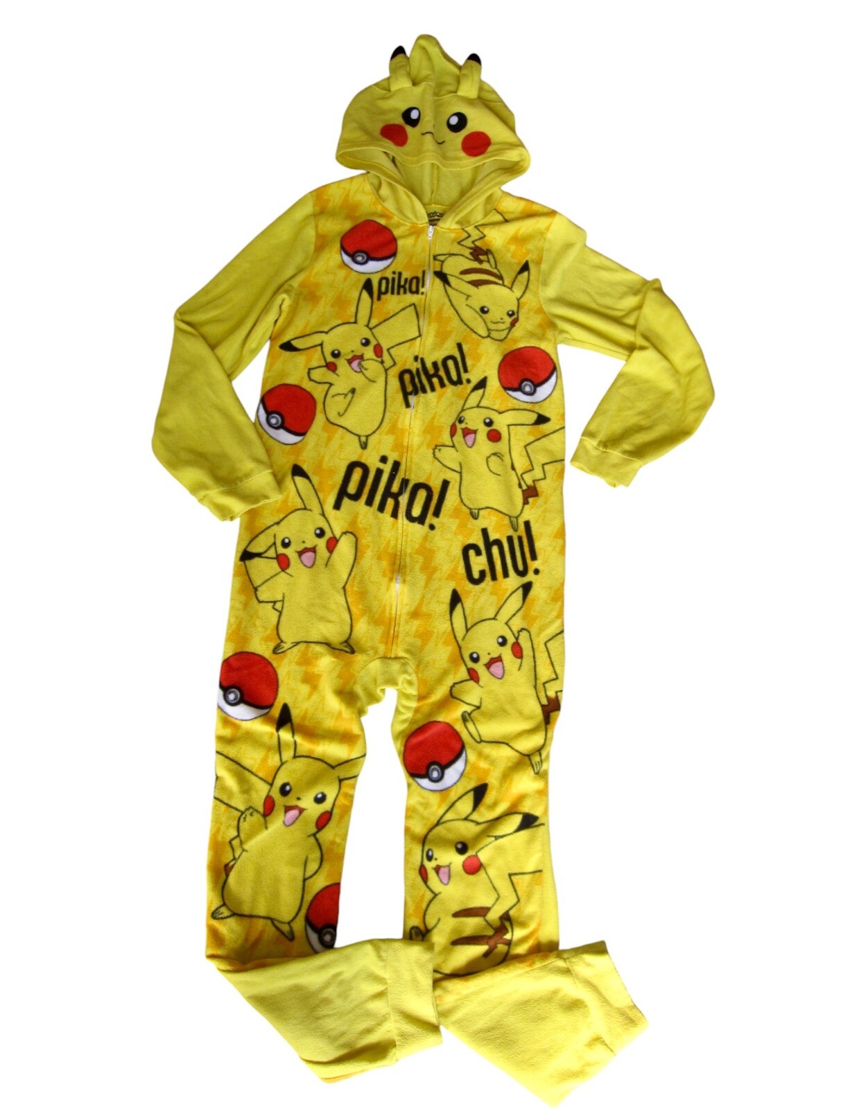Pokemon Costume Yellow Pikachu Suit w Hood Youth Size… - Gem