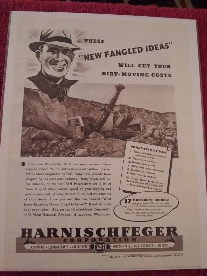 Vtg. 1938 Harnischfeger P & H Equipment Advertisement: P & H Model 255 ...