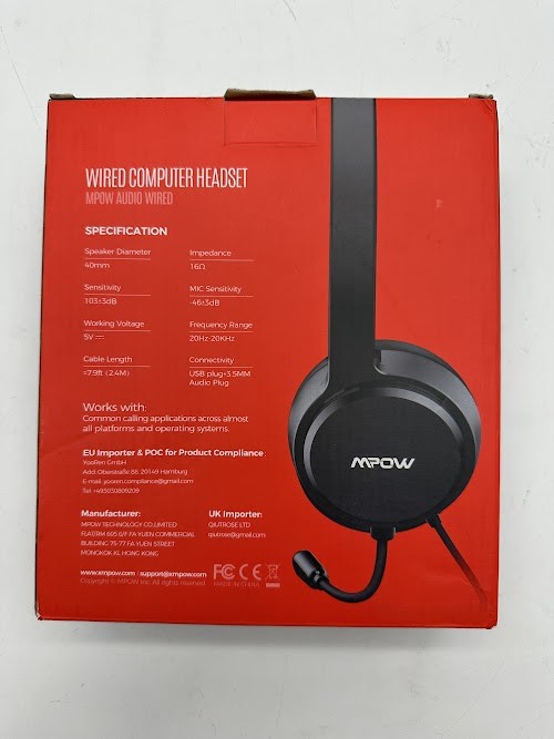 Mpow 071 USB/3.5mm Wired Headset with Mic for PC, Skype, Call Center ...