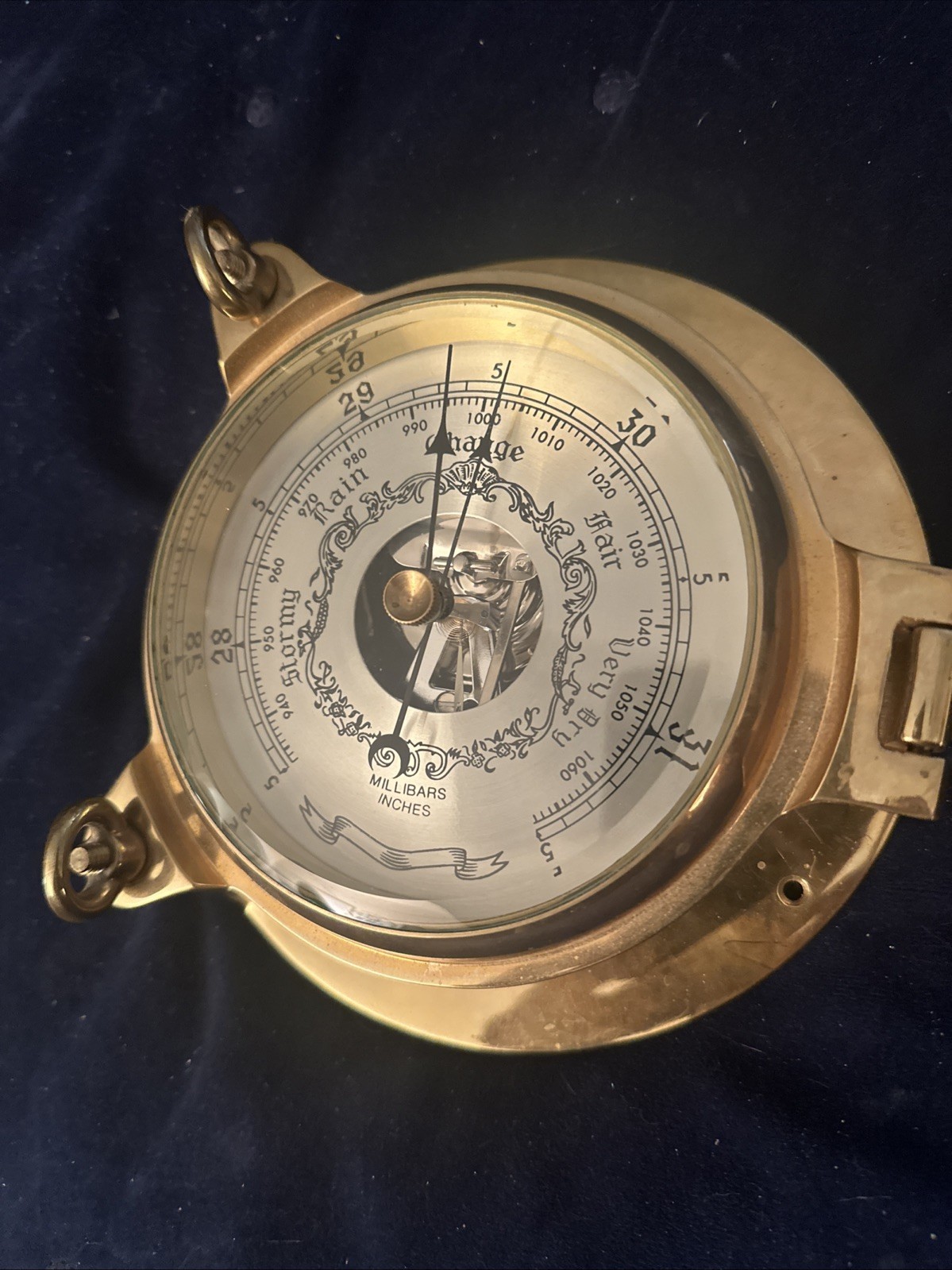 Vintage Brass Nautical Barometer | Porthole Style Wall Mount Weather ...