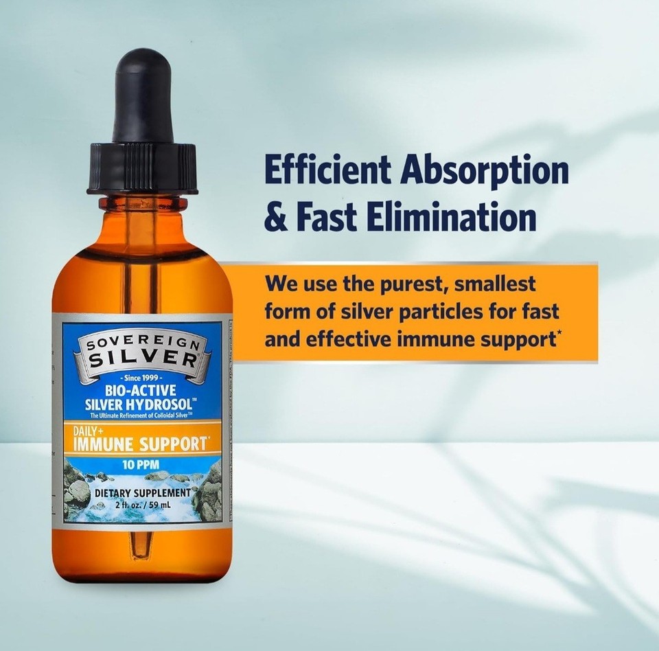Sovereign Bio Active Silver Immune Support Colloidal Mineral Supplement ...
