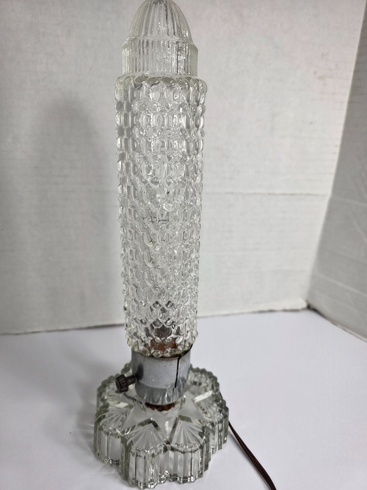 Vintage art deco torpedo skyscraper cut glass lamp | eBay
