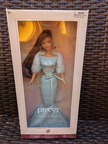 2004 Mattel Pink Label BARBIE Zodiac PISCES Collectible Doll Brunette ...
