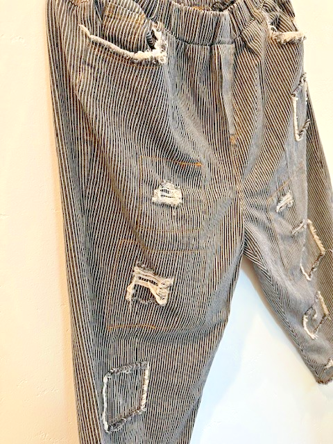 Jaded Gypsy Jeans L XL Black Cream Striped Elastic Waist Distressed ...