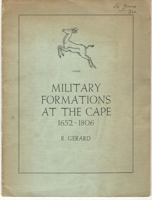 VTG 1953 BOOK 'MILITARY FORMATIONS AT THE CAPE 1652-1806' DUTCH EAST ...