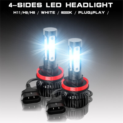 H11 LED Headlight Kit Low Beam Bulbs Super Bright 33000LM 6000K Cold ...