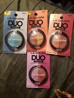 Lot of 4-L.A. Colors Duo Eyeshadow-purple, blue, brown, pink | eBay