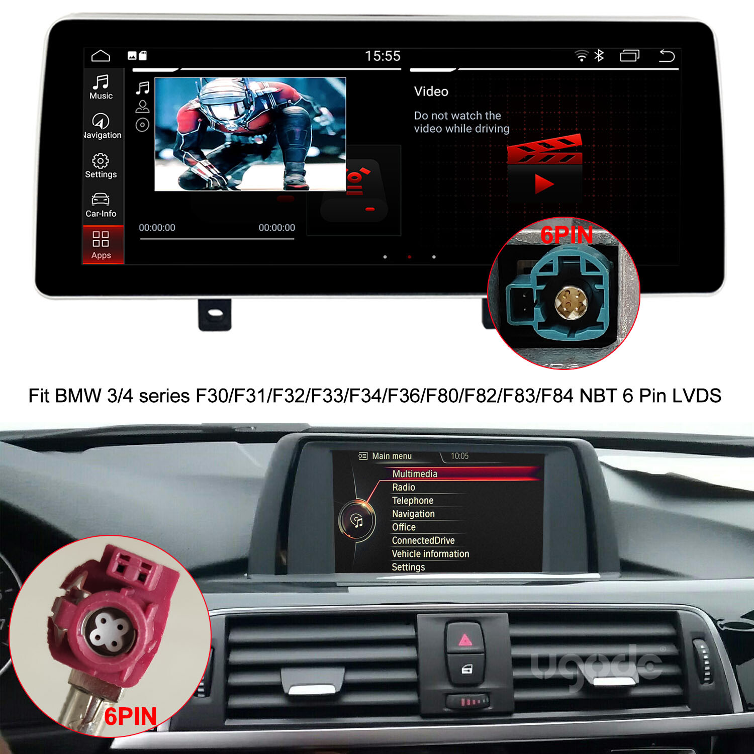 12.3" Screen For BMW F30 F80 F34 F82 Android 13 Display CarPlay ...