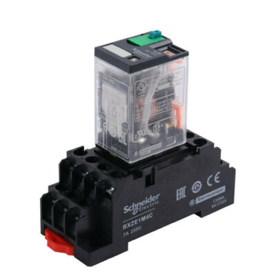 Schneider Intermediate Relay RXM4AB2BD+RXZE1M4C DC24V 6A 14 feet 4 open ...