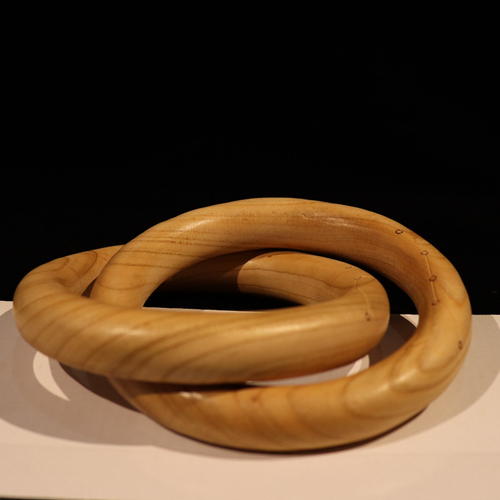 Peach Yin Yang Double Ring Talisman Wood Carved Taoist Qiankun Circle ...