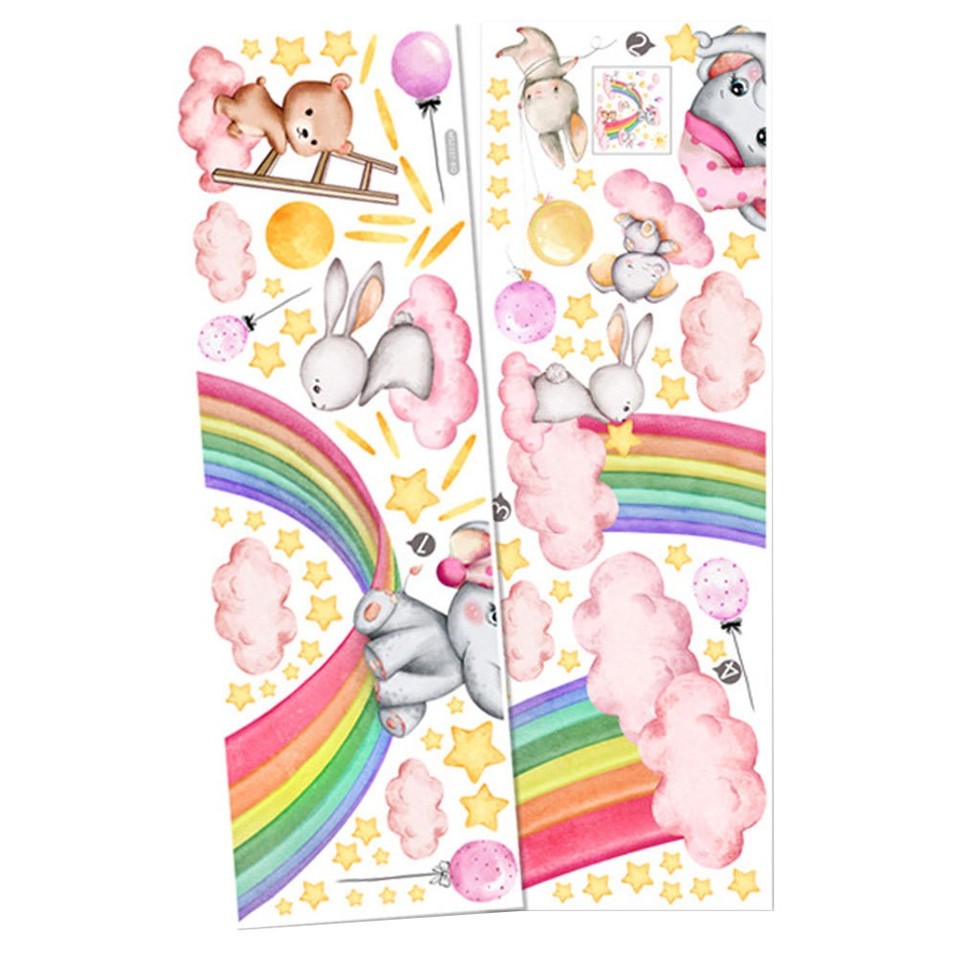 Decorative Wall Stickers Cartoon Animal Decals for Bedroom Toddler ...