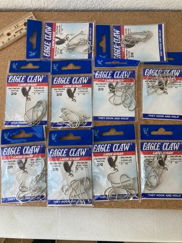 80 Eagle Claw 254 #2/0 OShaughnessy Hooks Salt Water 10 Packs of 8 | eBay