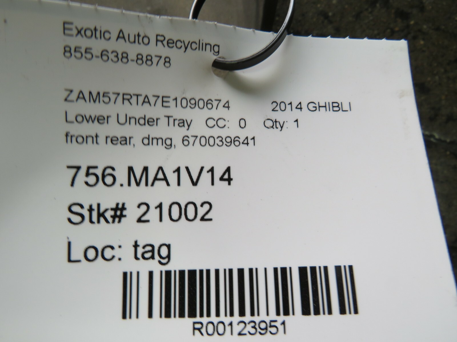 Maserati Ghibli, Front Lower Under Tray, Damage, Used, P/N 670039641 | eBay